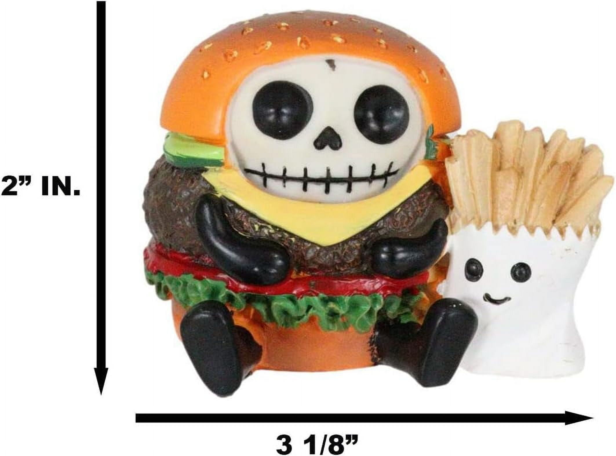 Furry Comfort Food Stacked Up Hamburger Sandwich with Fries Skeleton ...