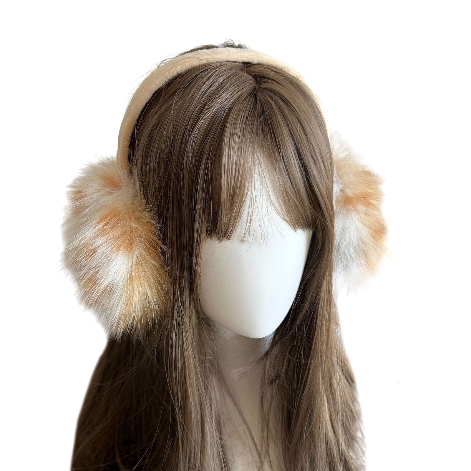 Furry Ear Warmers Snowboarding Fleecy Ear Muffs Cold Weather Insulated ...
