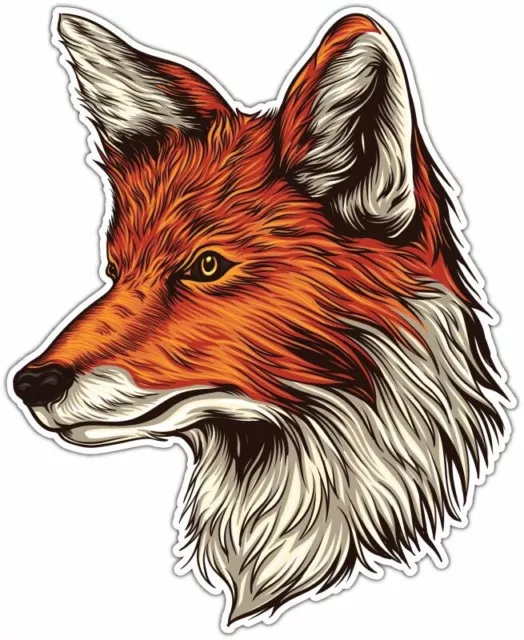 Furry Fox Face Animal Wildlife Car Stickerphone Decal Water Bottle ...