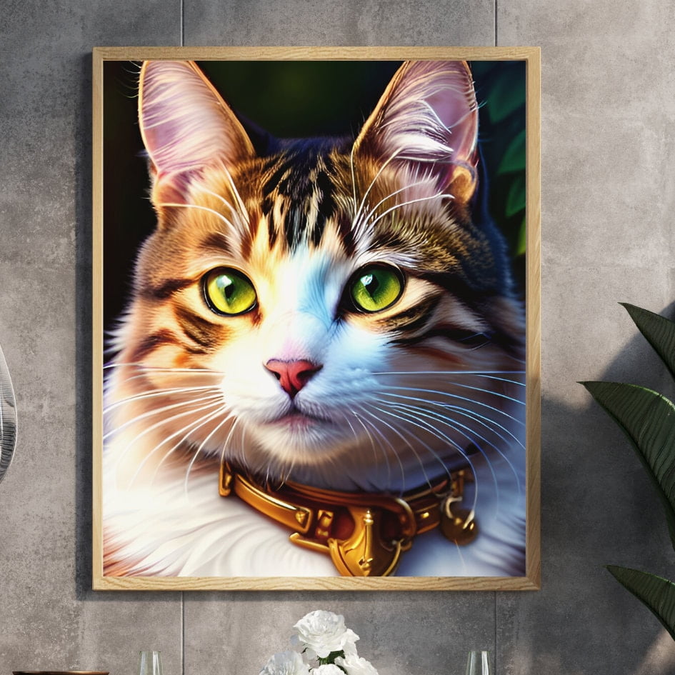 Furry Friend - Cat Portrait Canvas Wall Art - Walmart.com