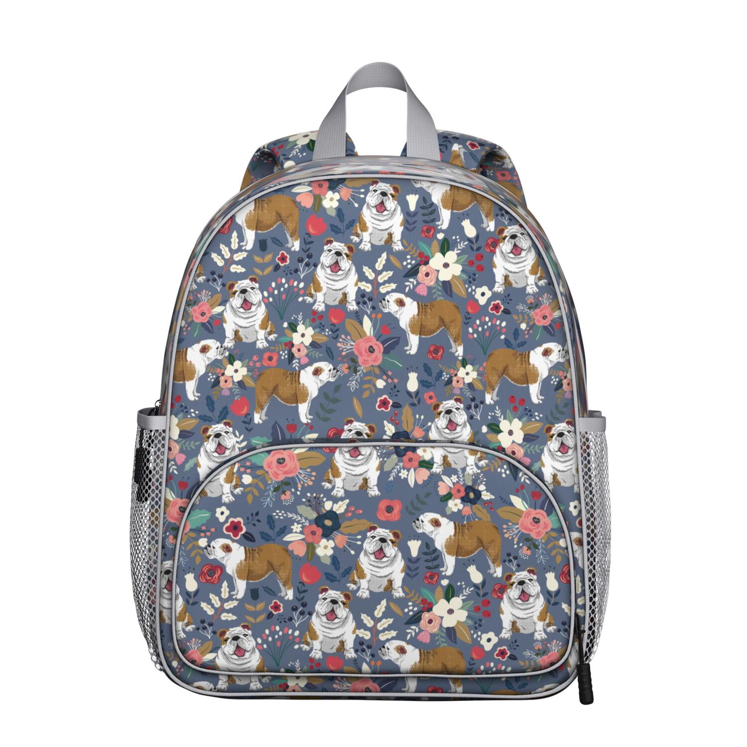 Furry Friend Student Backpack – Adorable Puppy Paw Print with Bone and ...