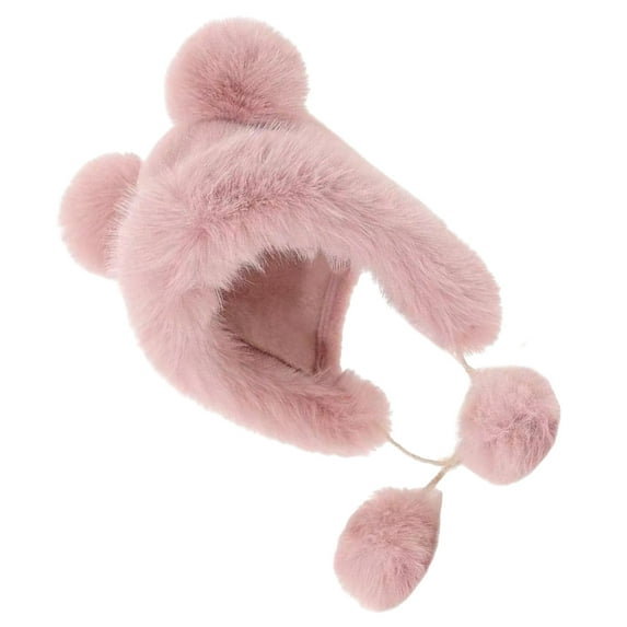 Furry Hat Head Wrap Furry Bear Soft Thicken Hat for Women Outdoor Wear ...