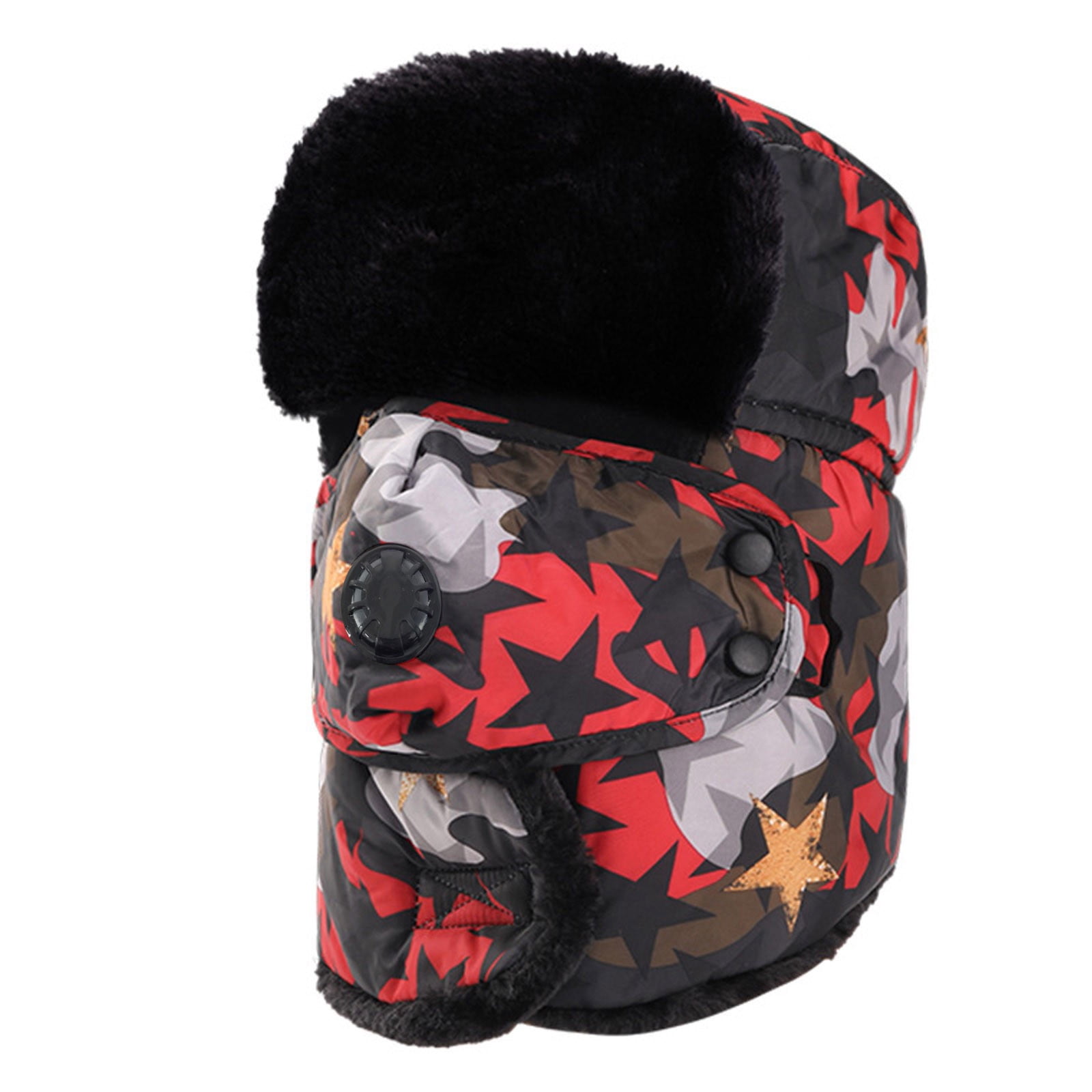 Furry Hunting Hat Adult Winter Outdoor Camouflage Neck Protection And ...