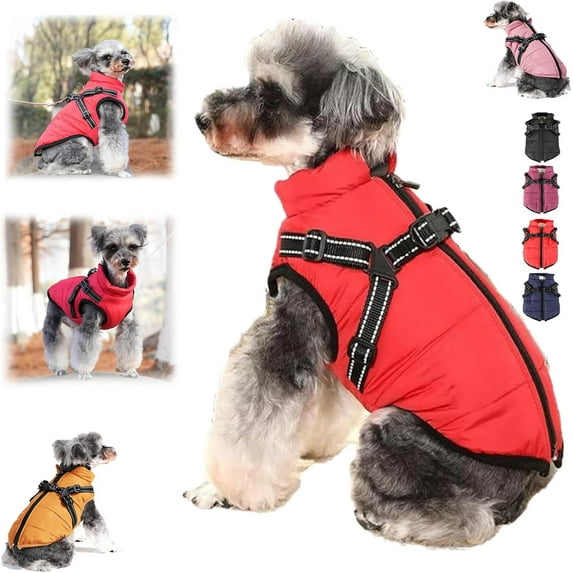 Furry King 3-in-1 Dog Winter Coat with Harness, Waterproof Windproof ...