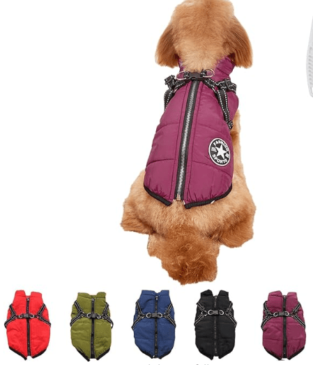 Furry King Dog Winter Coat, Furryking 3 in 1 Winter Jacket for Dogs, Furry Dog Jacket with ...