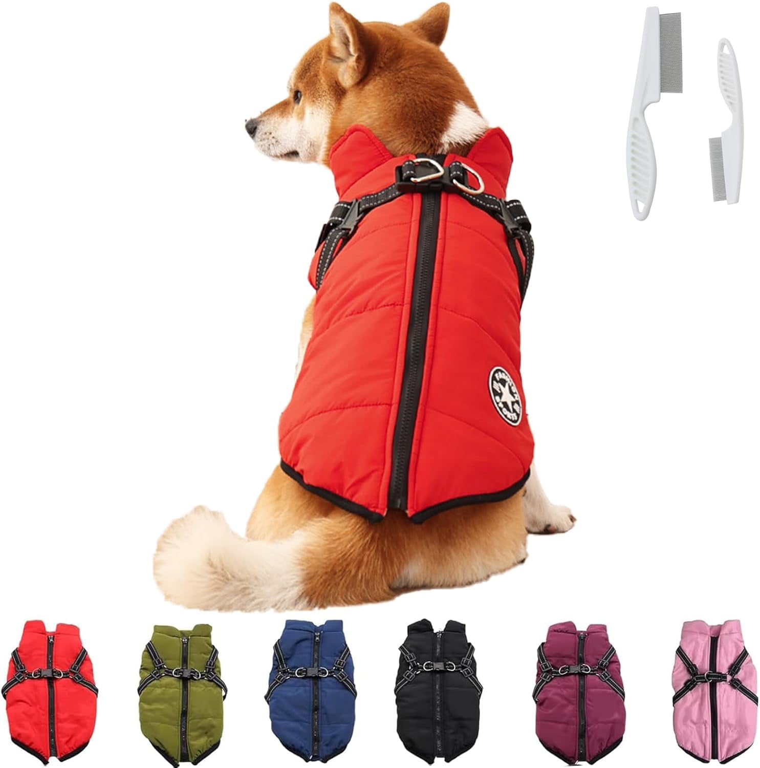 Furry King Dog Winter Coat, Furryking 3 in 1 Winter Jacket for Dogs, Furry Dog Jacket with ...