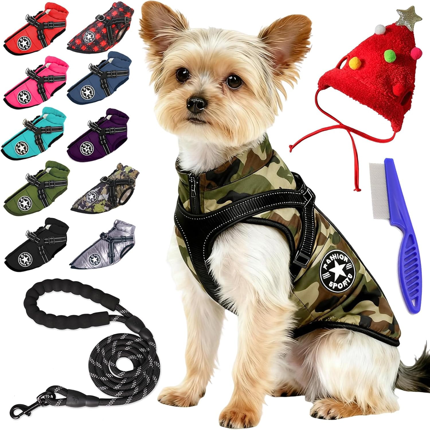 Furry King Dog Winter Coat, Furryking 3 in 1 Winter Jacket with Zipper, Waterproof Windproof Dog ...