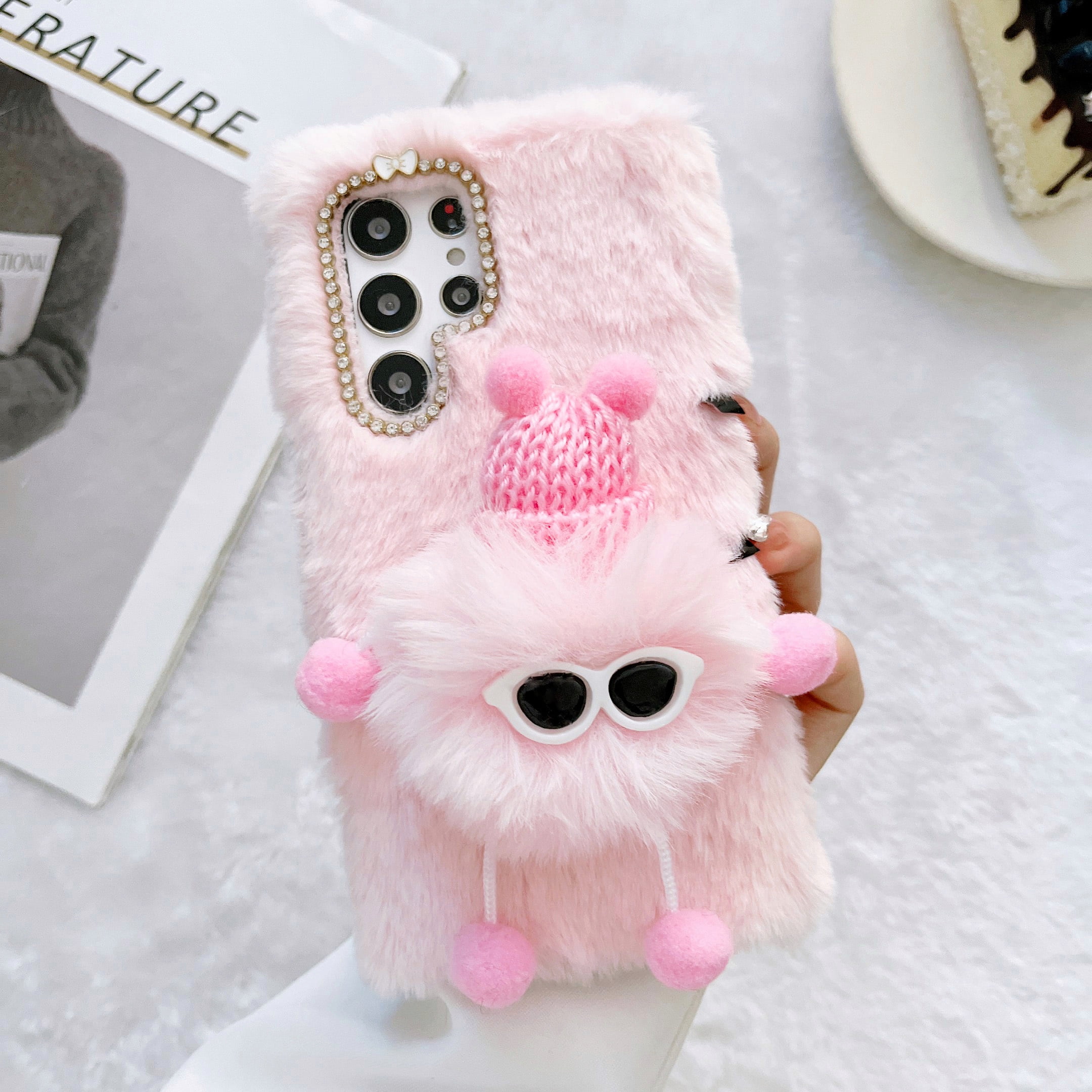 Nalacover Furry Plush Samsung Galaxy S24 Ultra Case, Cute Briquette ...