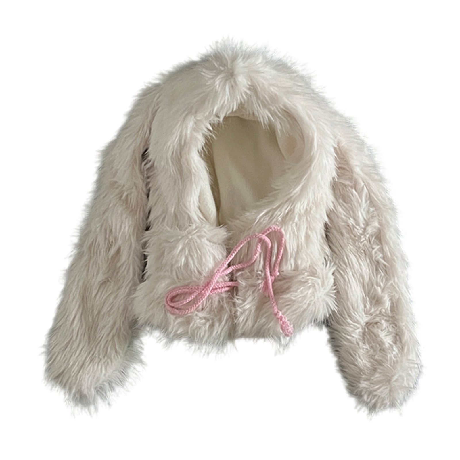 Furry Plush Neckcover Caps for Women Girl with Long Rabbits Ear Thicken ...