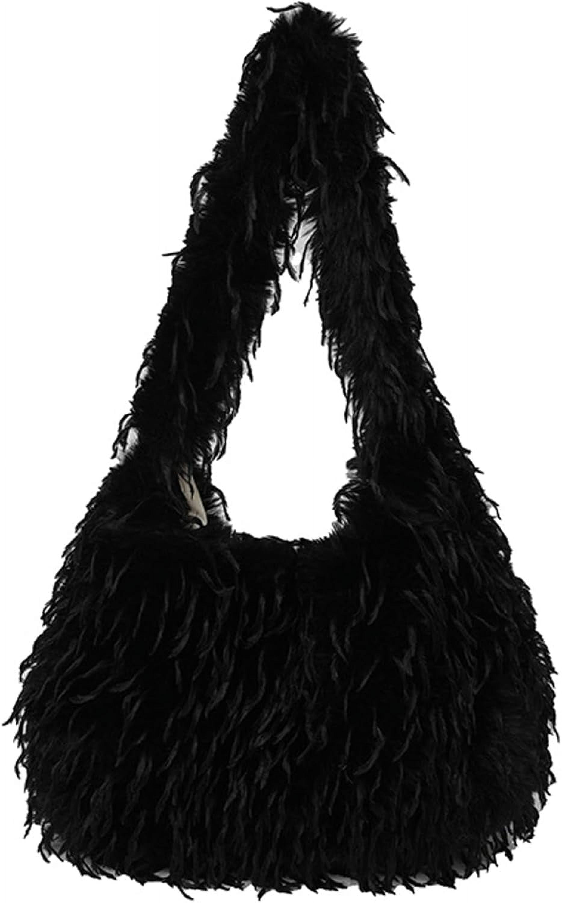Furry Plush Tote Bag Women Fall Winter Ins Crossbody Shoulder Bag Cozy ...
