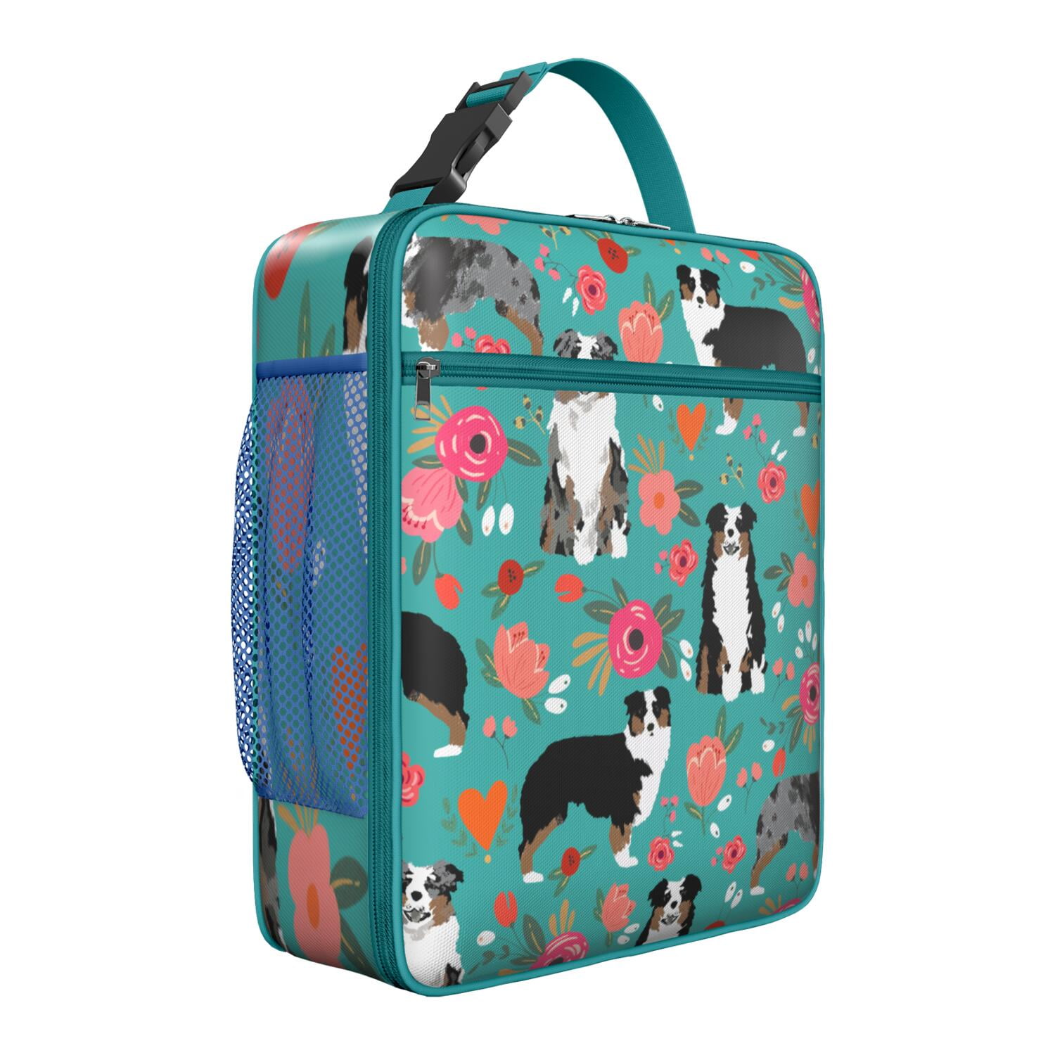 Furry Puppy Print Lunch Box Tote, Adorable Dog Cartoon Pattern Thermal ...