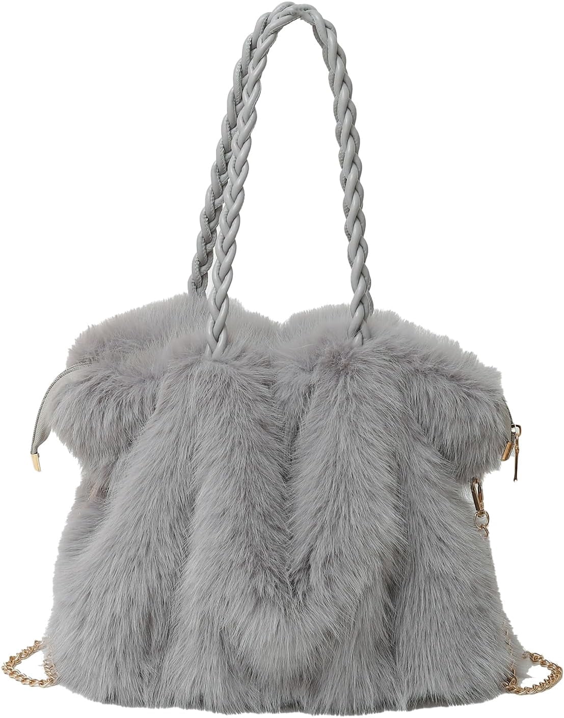 Furry Purse Winter Fluffy Bags for Women Fuzzy Tote Bag Handbags Faux ...