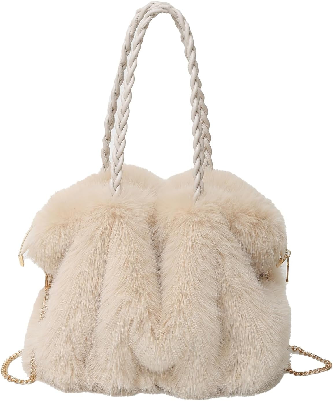 Furry Purse Winter Fluffy Bags for Women Fuzzy Tote Bag Handbags Faux ...