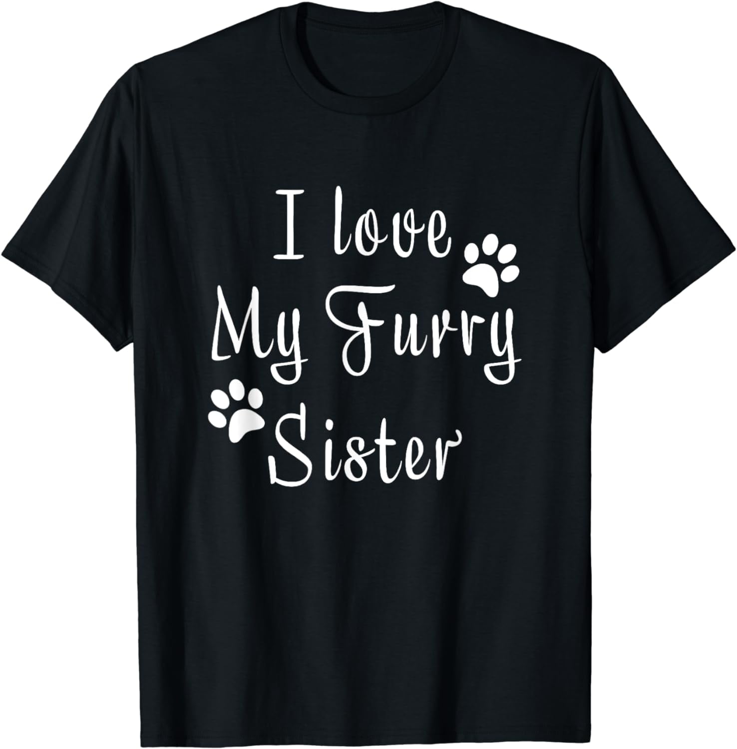 Furry Sister Cat For Girls or Women Kitty Kitten Fur Sibling T-Shirt ...