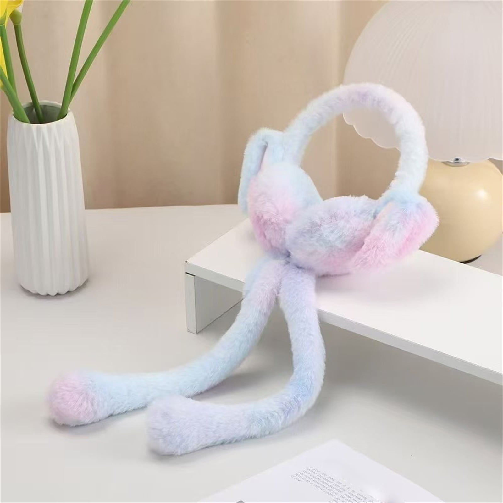 Furry Squishy Ear Muffs for Women, Color Gradient with Fun Texture ...