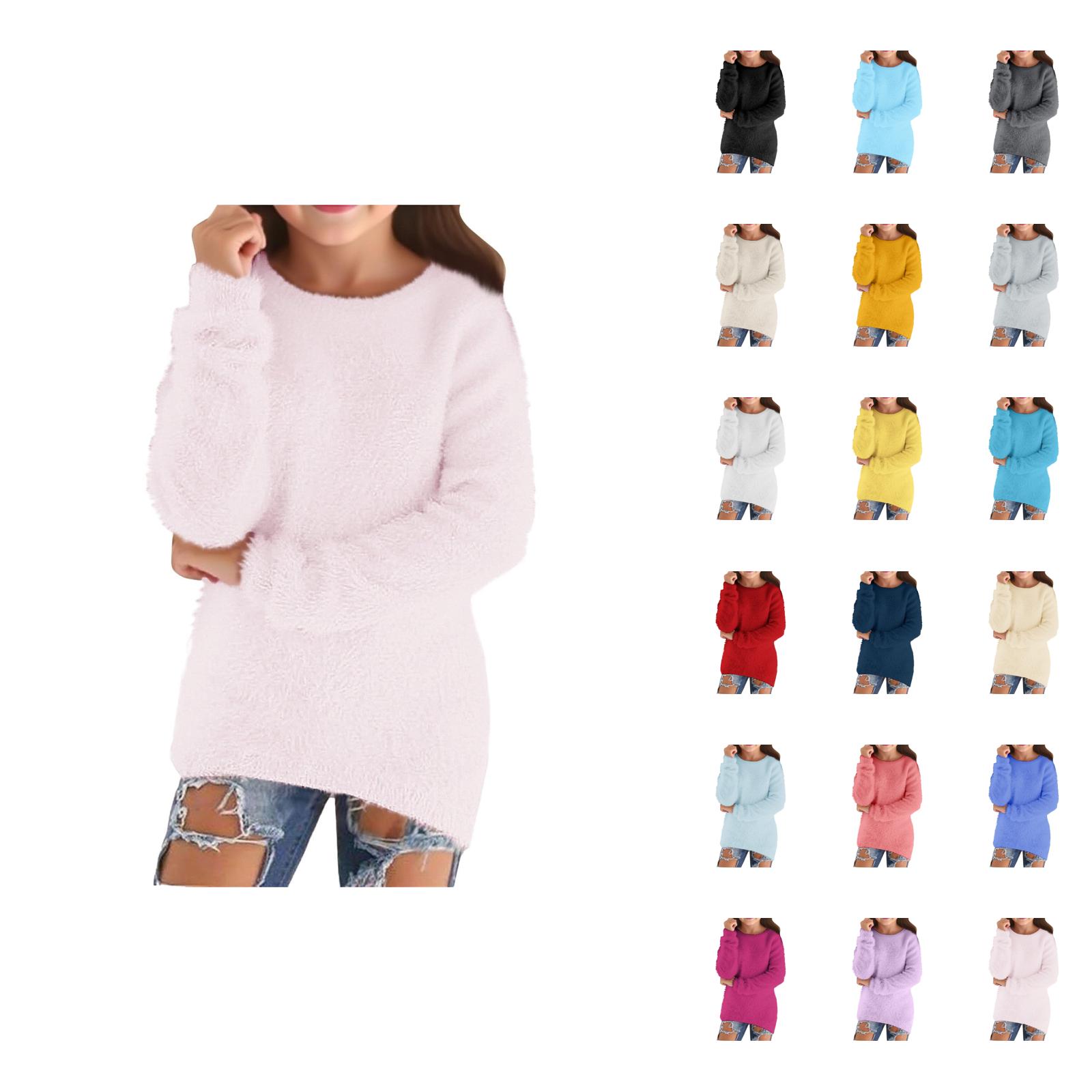 Furry Sweaters for Boys Girls 2026 Fashion Fall Winter Long Sleeve Soft ...