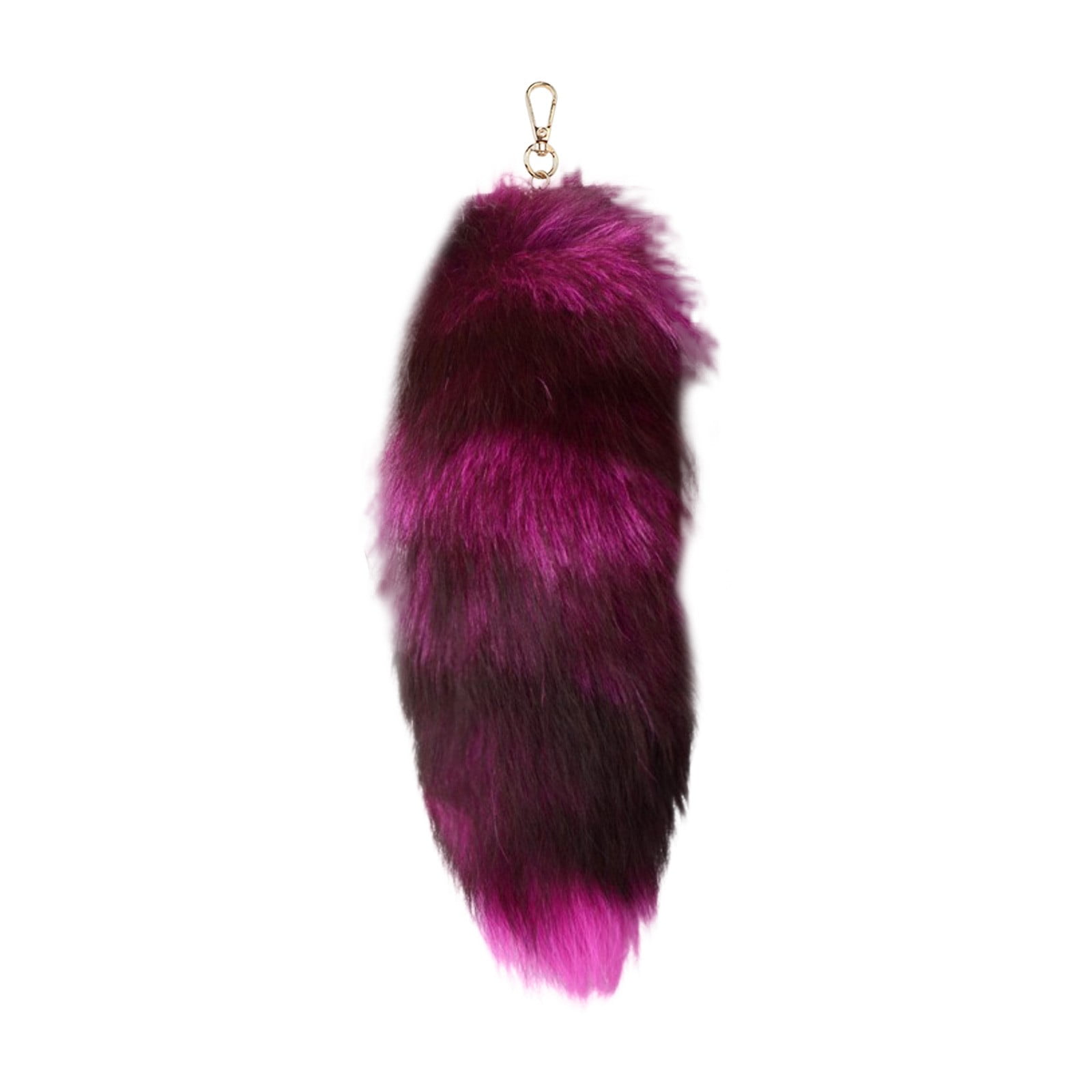 Furry Tail 3D Cute Tail Key chain Black Fluffy Tail Fur Keyring ...