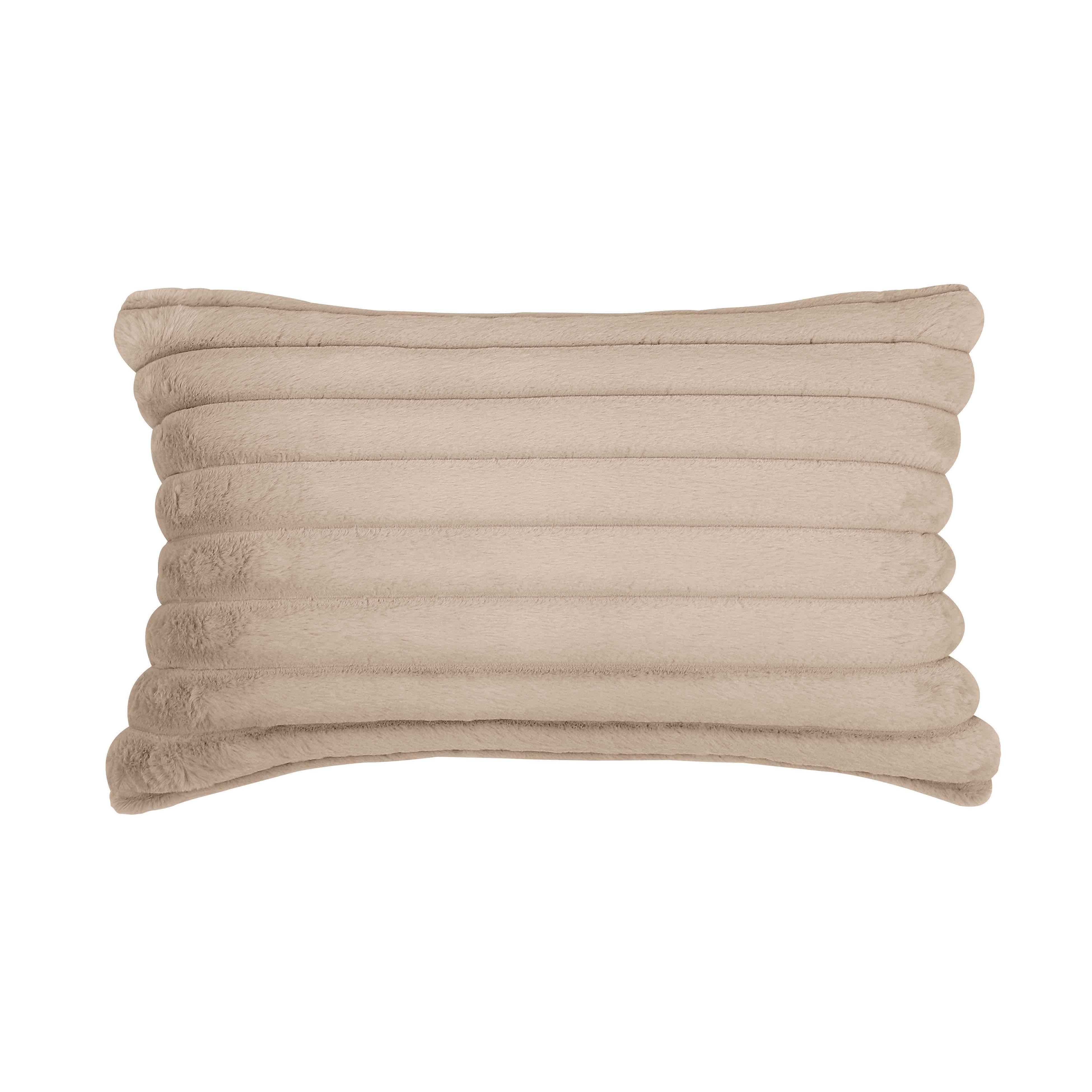 Furry Taupe Vegan Fur Rectangular Accent Pillow - Walmart.com