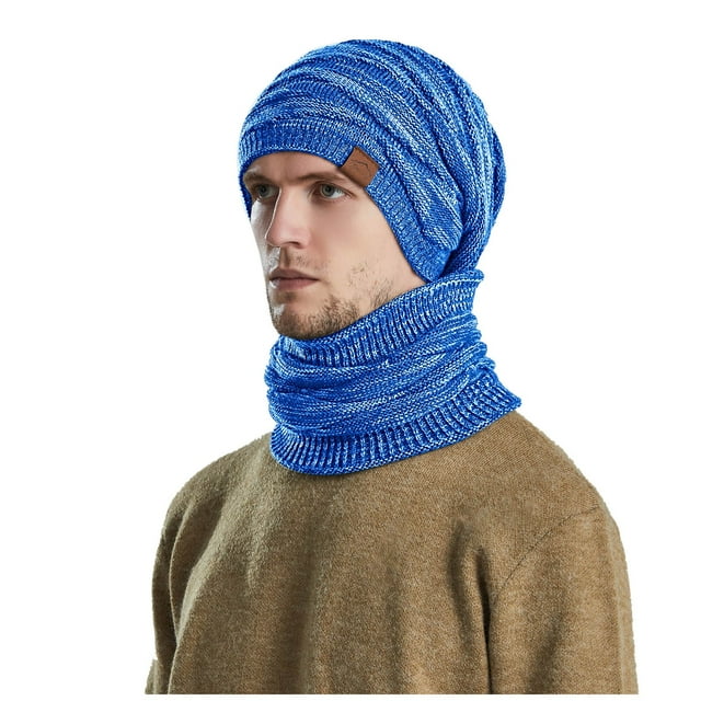 Furry Trapper Hat Men's And Women's Winter Knitted Windproof Hood Scarf ...