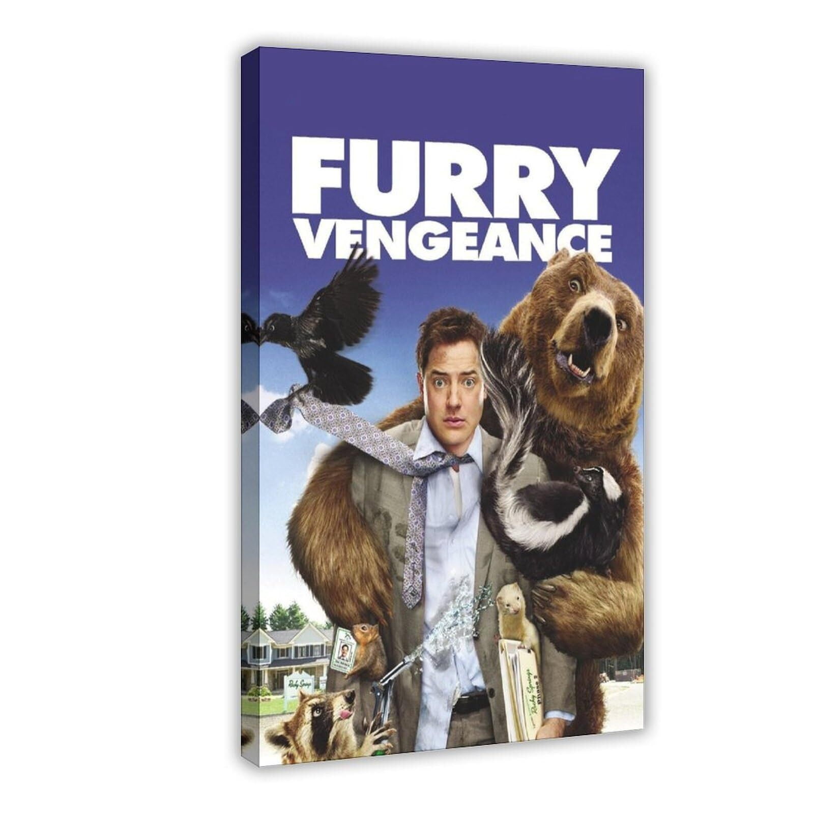 Furry Vengeance Movie Poster Classic Art Deco 2 Canvas Poster Wall Art ...
