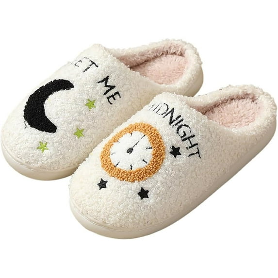 Furry Winter Slippers - Anti-Slip Indoor Shoes, Soft Lining for Women ...