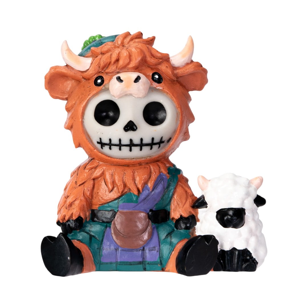 Furrybones Adorable MCBO Scottish Highlands Cow Skeleton Figurine Furry ...