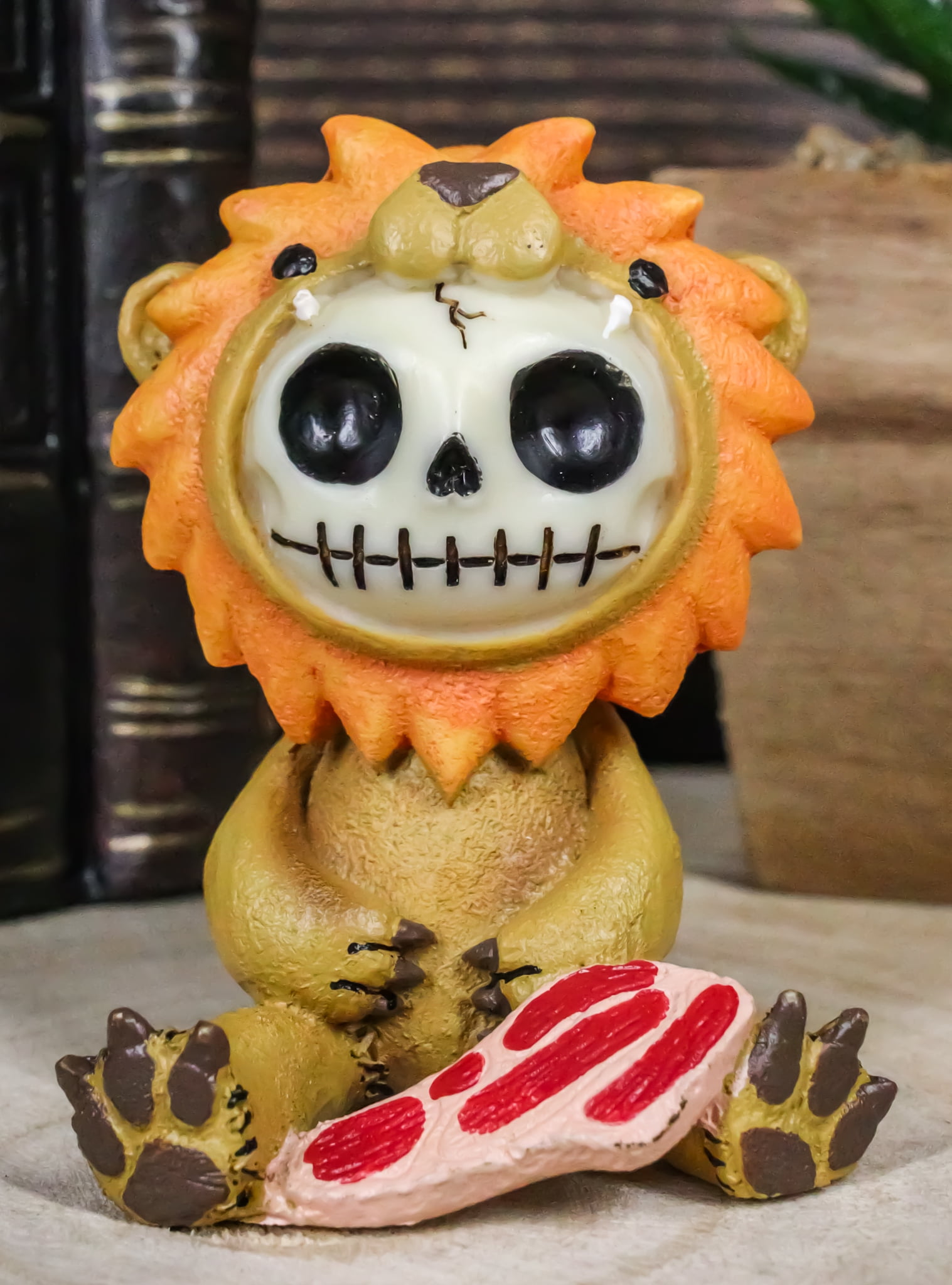 Furrybones Raion Lion With Meat Skeleton Statue 2.75"H Furry Bones ...
