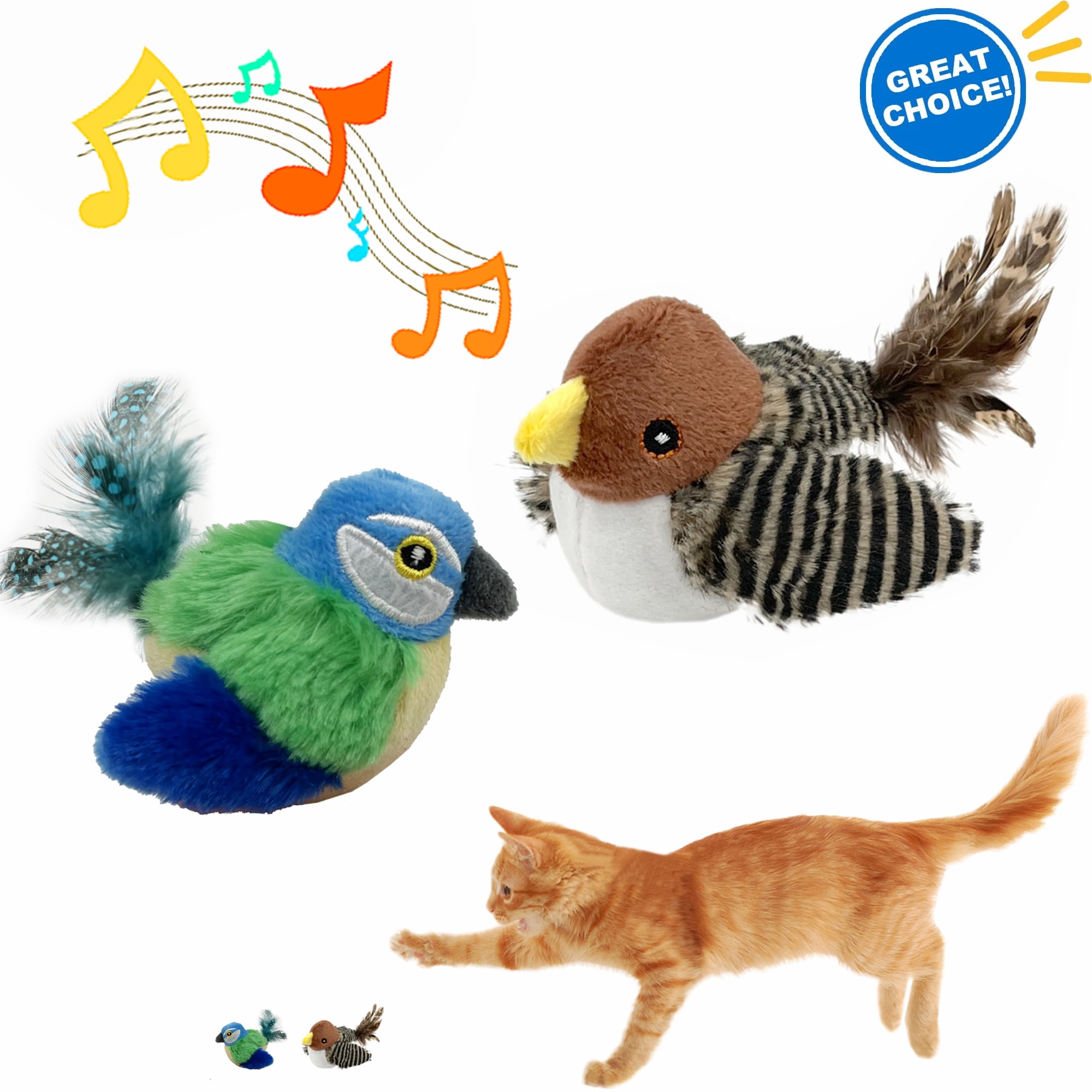 Furrygo Interactive Electronic Cat Toy, Automatic Chirping Bird Toy ...