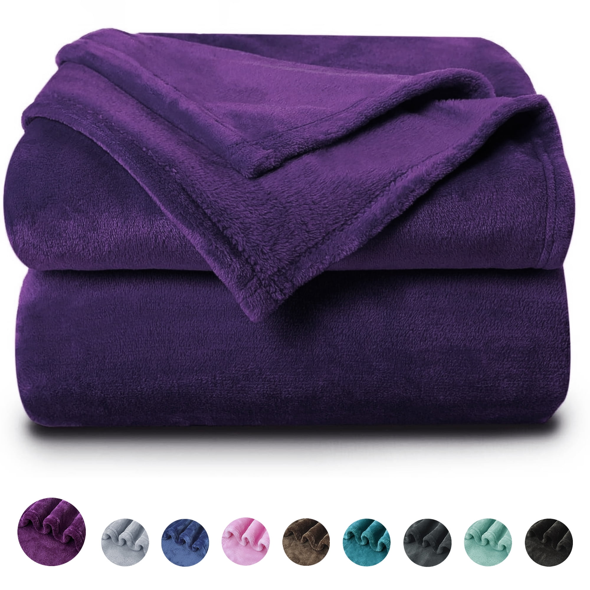 Furrygo Purple Queen Size Blankets, Fuzzy Lightweight Warm Throw ...