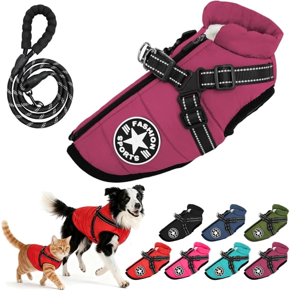 Furryking Dog Jacket with Harness, FurryKin 3 in 1 Winter Jacket for ...