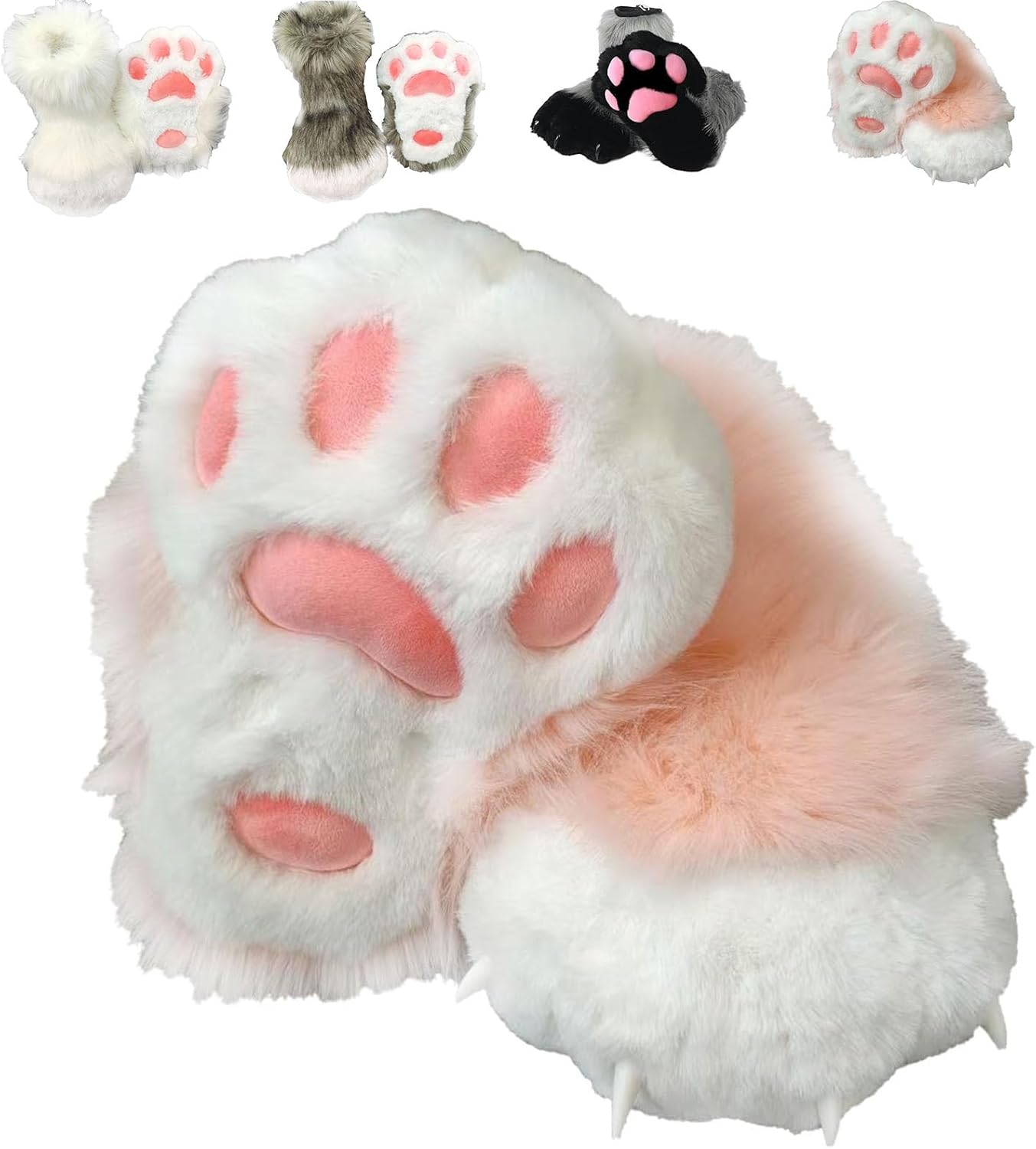 Fursuit King Cozy Claw Slippers – Soft Plush Furry Paw Shoes, Cozy Claw ...