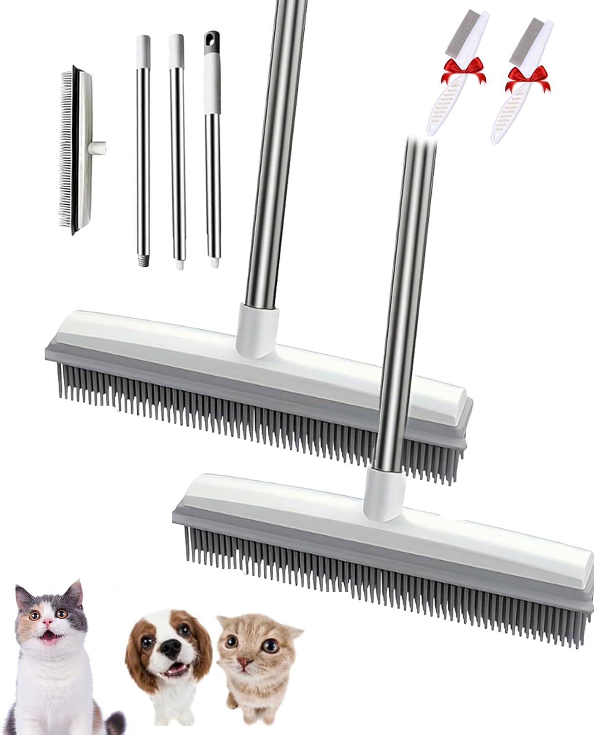 Fursweep, Fursweep Pro, Fursweep Rubber Broom, 51-in Adjustable Long ...