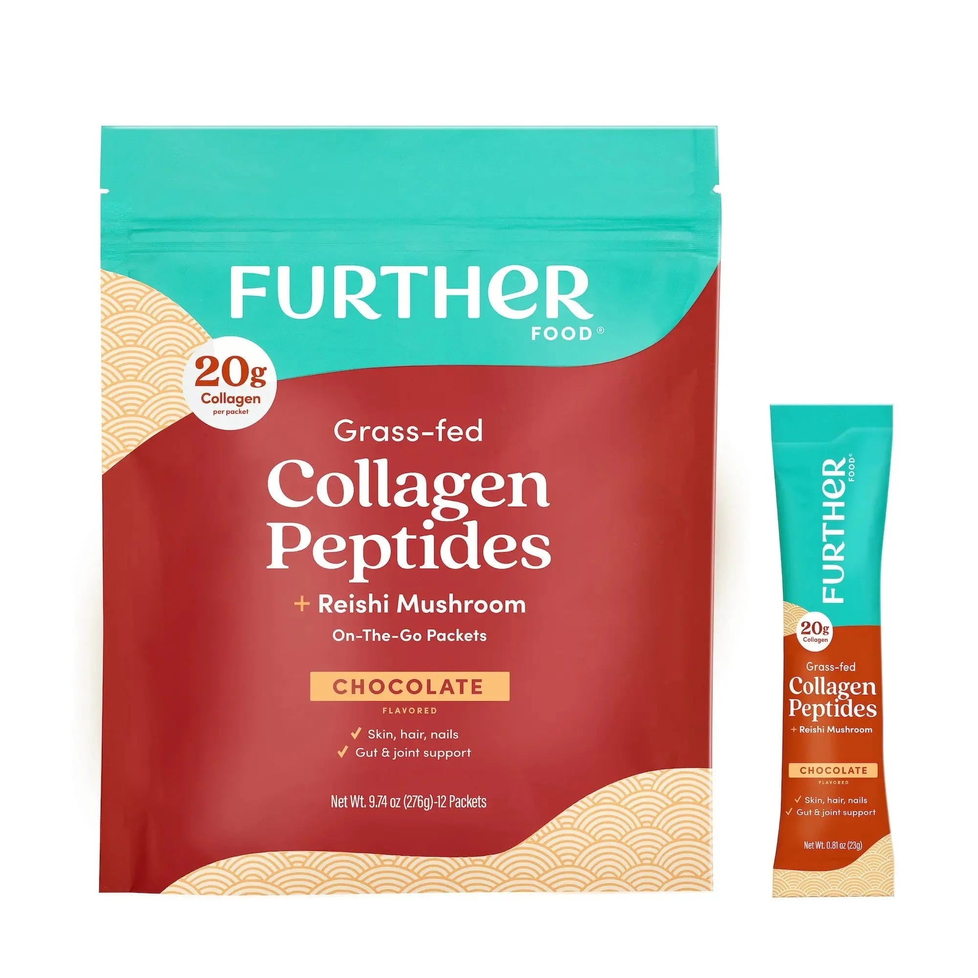 Further Food Grass-Fed Chocolate Collagen Peptides Powder, 12ct, 20g ...
