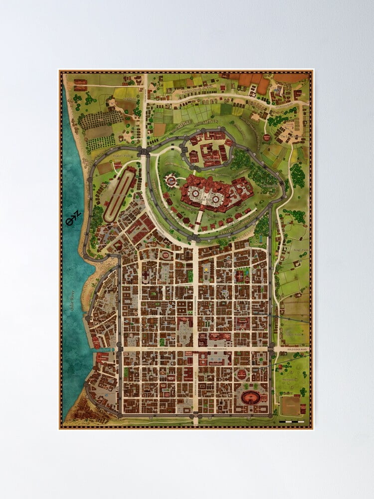 Furthest: Crown Jewel of Lunar Tarsh - a Gloranthan city Map Poster ...