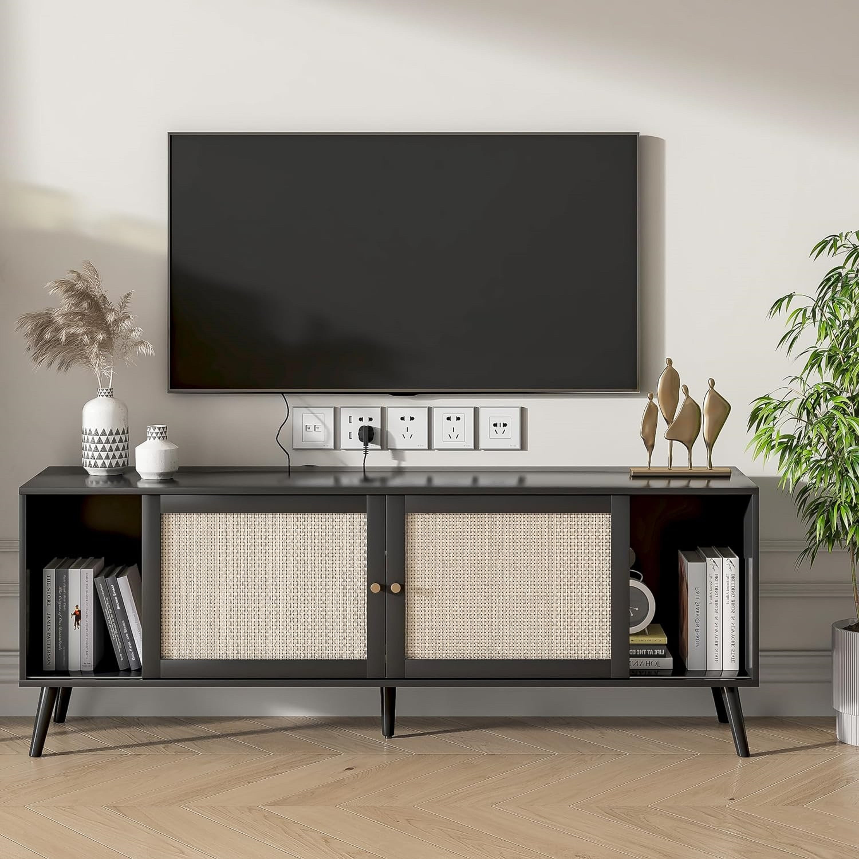 Furtivusia Entertainment Center for TVS 75 inch, Open Shelf TV Stand ...