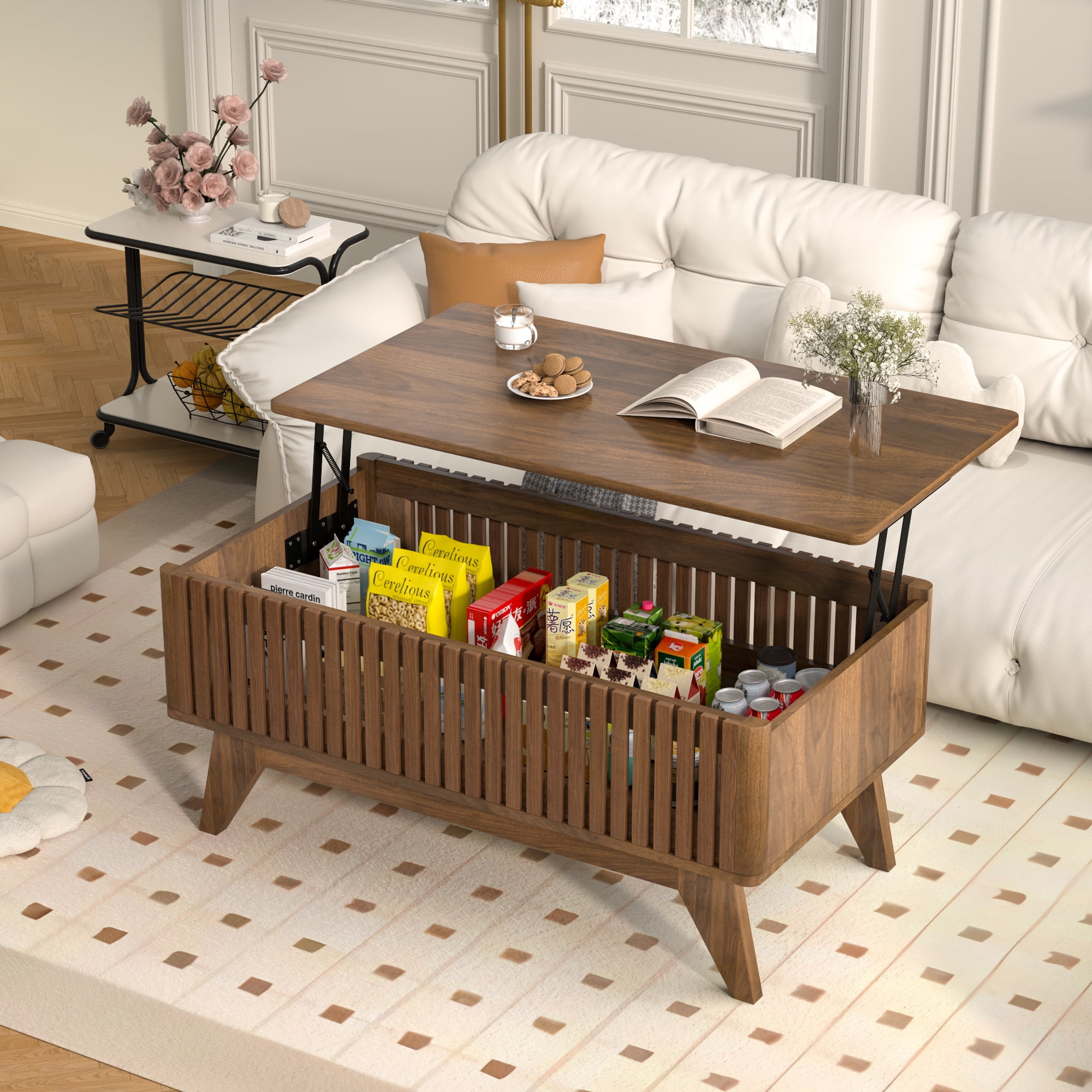 Furtivusia Lift Top Coffee Tables with Hidden Compartment Farmhouse ...