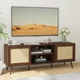 Furtivusia Rattan TV Cabinet, TV Stand for 65 inch TV， Modern ...