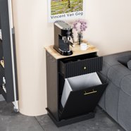 Arlopu Tilt Out Double Trash Can Stand, Freestanding Kitchen Cabinet ...