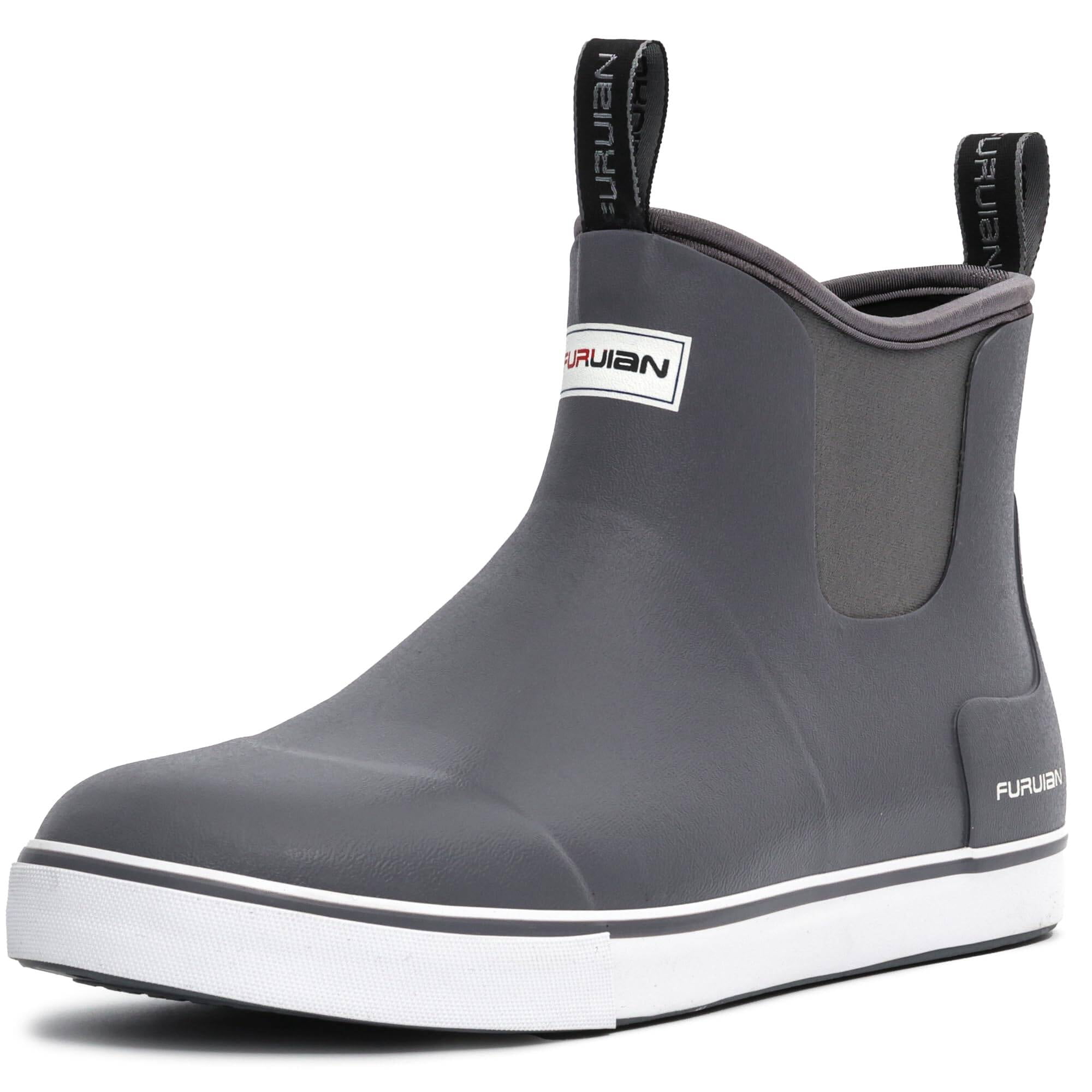 Furuian Men's Deck Boots Fishing Boots Waterproof Rain Boots Ankle ...