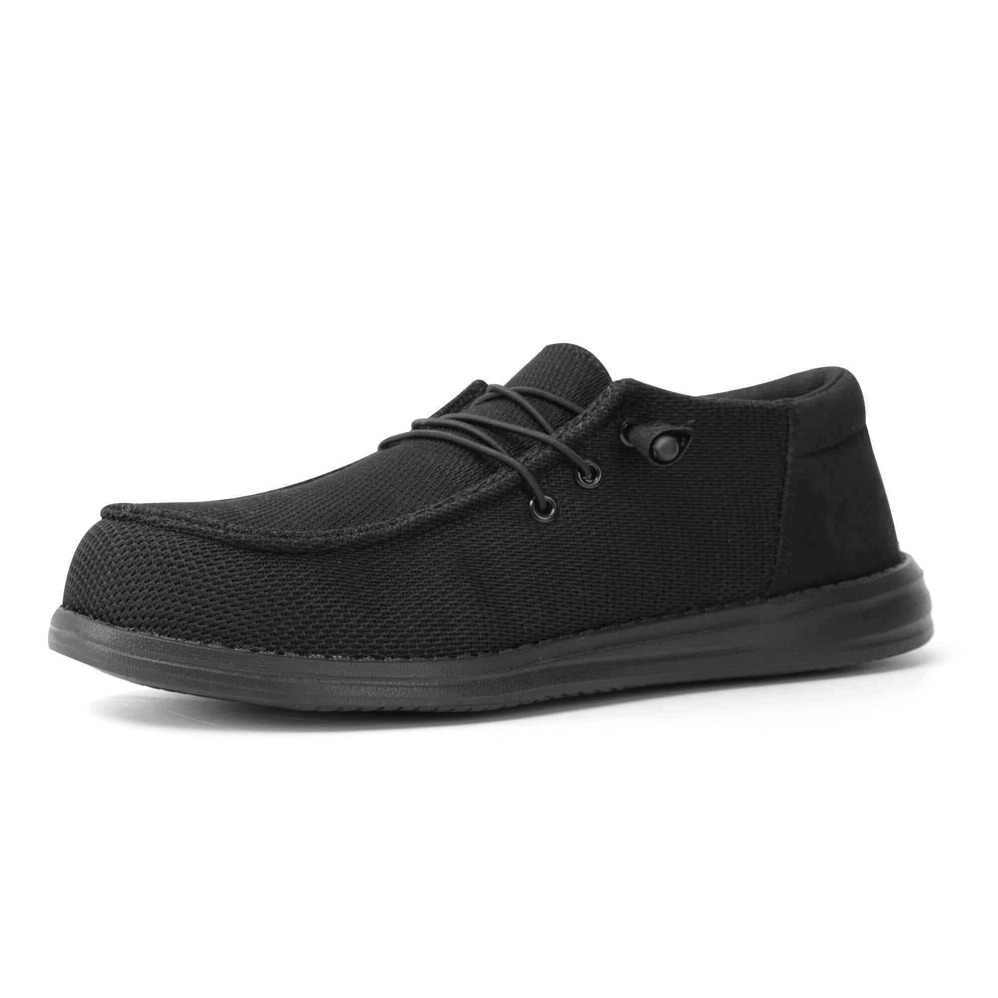 Furuian Steel Toe Shoes for Men Lightweight Loafers Slip On Safety Work ...