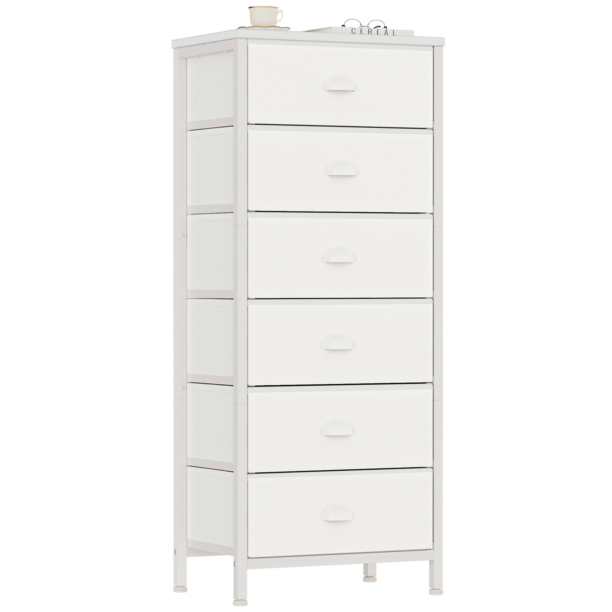 Magshion 3 Drawers Dresser, Metal Frame Nightstand, Fabric Storage ...