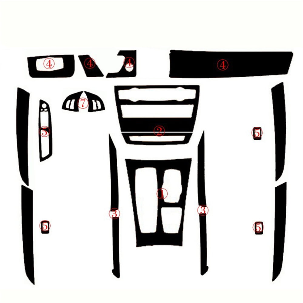 Furulu 1 Set 3D Carbon Fiber Pattern Interior DIY Trim Decals For 2008 ...