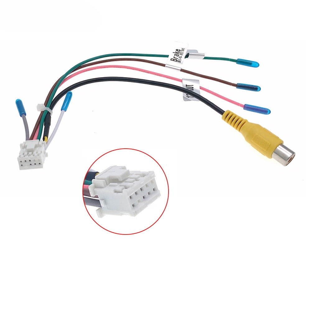 Furulu 1 x 10 Pin Car RCA Rear View Cable Adapter Wiring Connector For ...