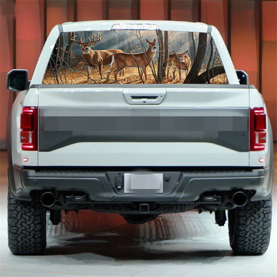 Furulu 1x Rear Window Deer Family Graphic Decal Truck Rear Window ...