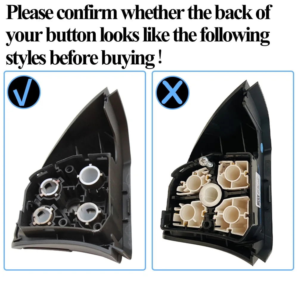 Furulu 2 x Black Steering Wheel Control Switches 4 Buttons For Mercedes ...