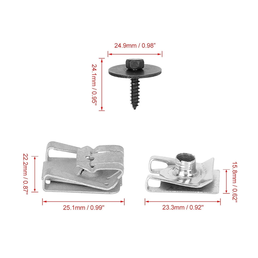Furulu 24Pcs Under Engine Cover Undertray Fitting Clips For Mercedes C ...