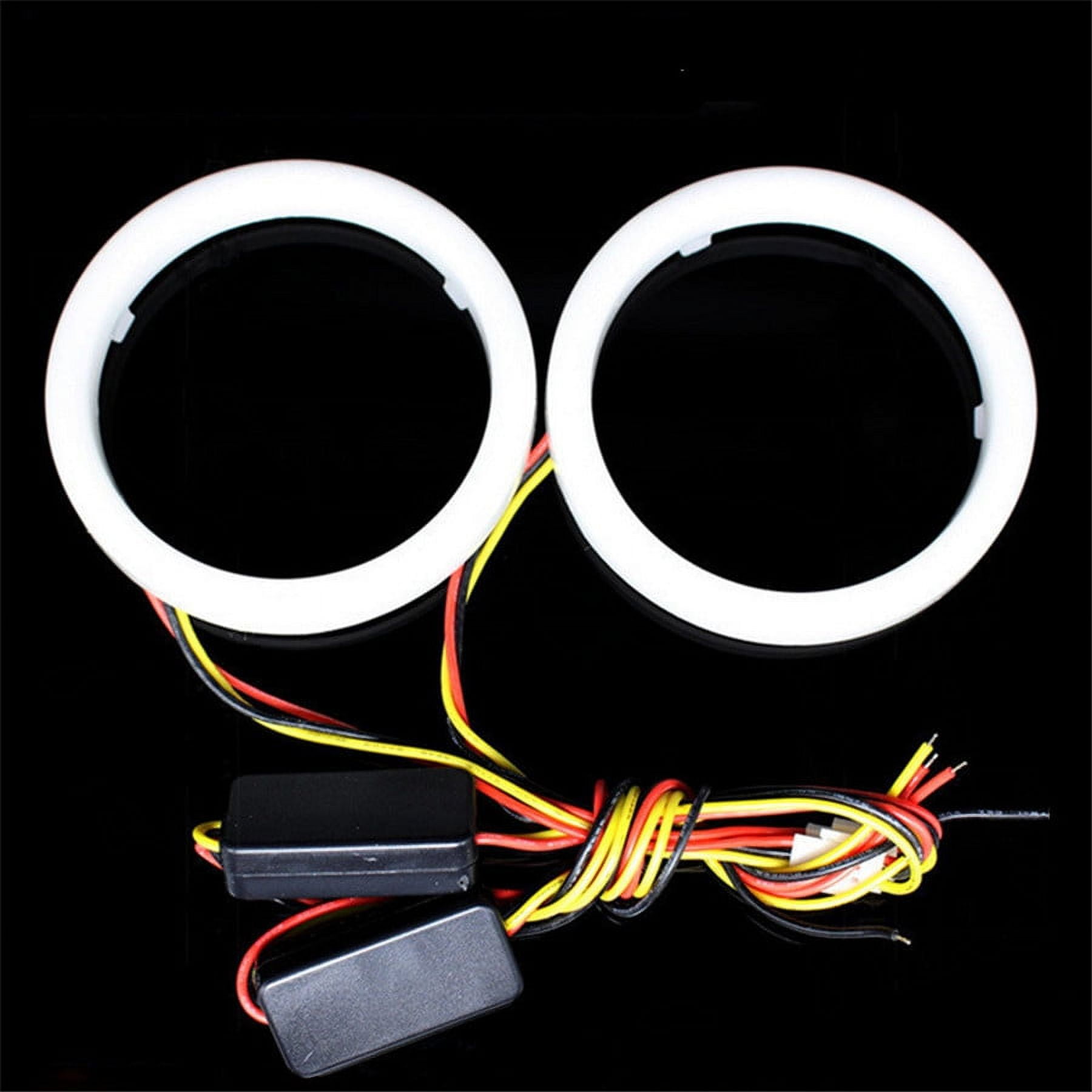 Furulu 2x 60MM LED Angel Eyes Halo Rings Car Headlight DRL Daytime ...