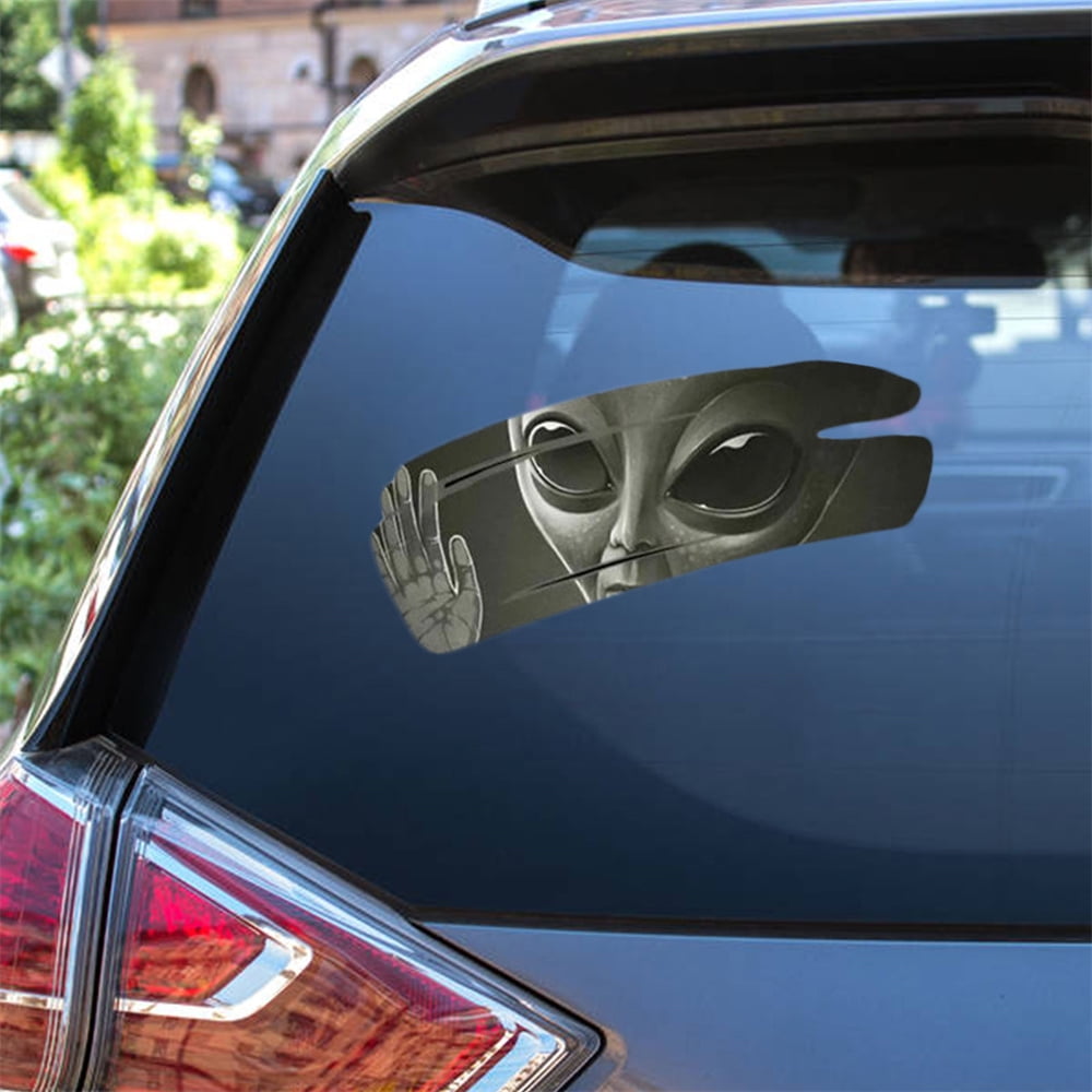 Furulu 3D Alien Car Window Sticker Self-Adhesive PVC Vinyl Auto Racing ...