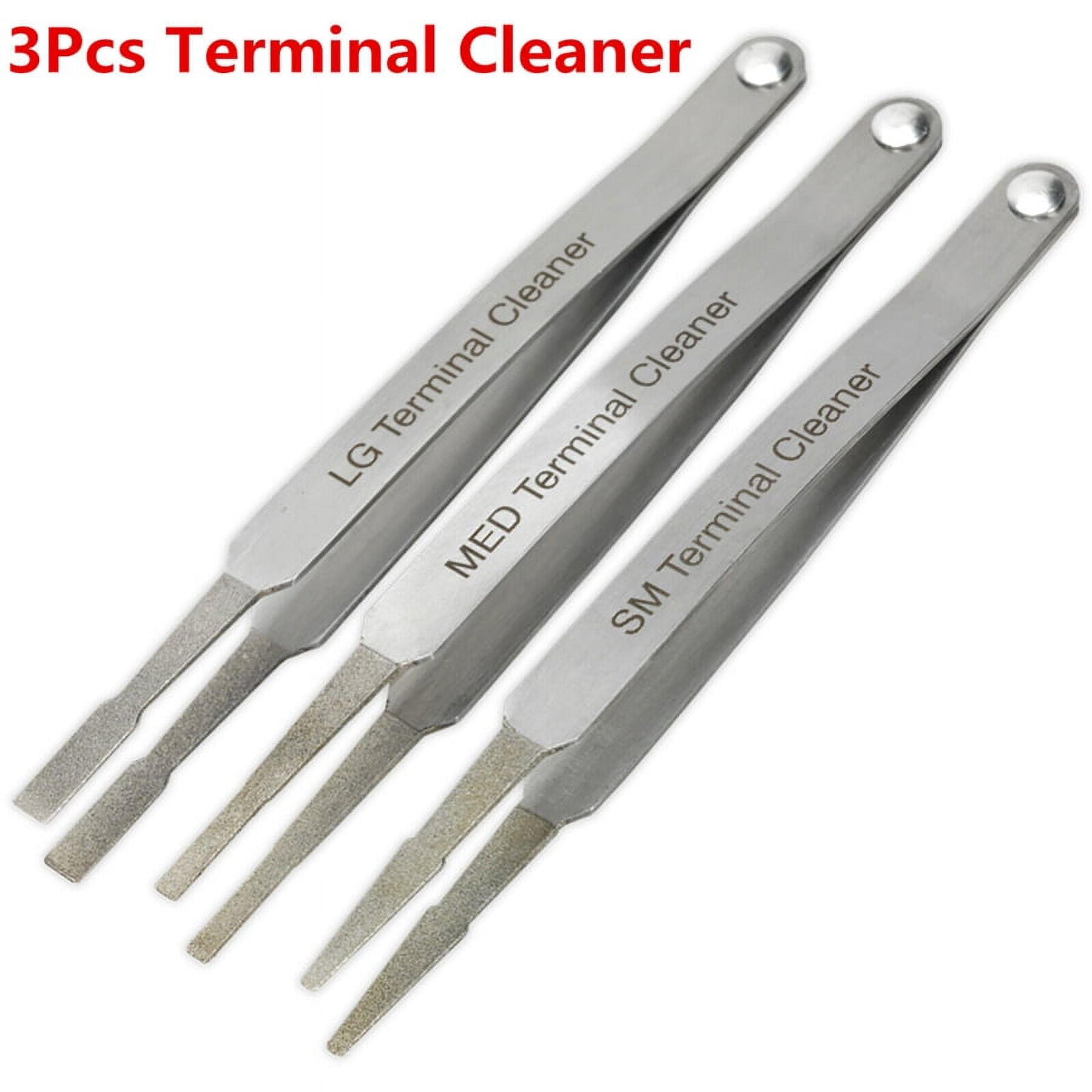 Furulu 3PCS Terminal Cleaner Set Diamond Grip Blade Type Wiring Tweezer ...