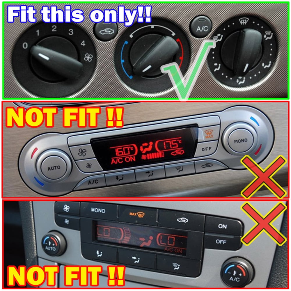Furulu 3Pcs Switch Knob Heater Climate Control Button A/C For Ford ...